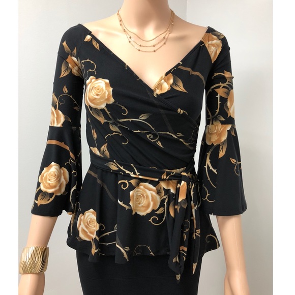 Tops | Sales Off The Shoulder Rose Print Top | Poshmark